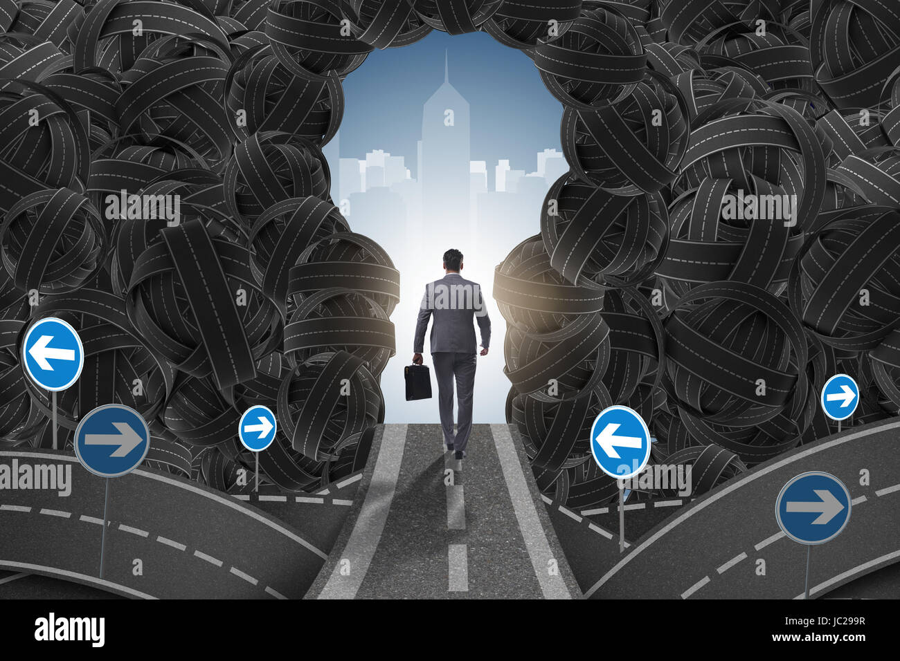 Businessman walking towards his ambition goal concept Stock Photo - Alamy
