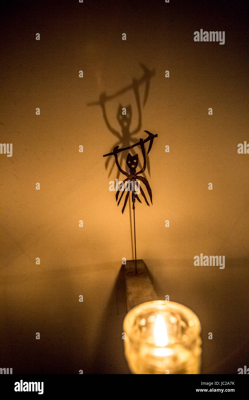 Closeup photo of scary shadow of demon on wall Stock Photo - Alamy