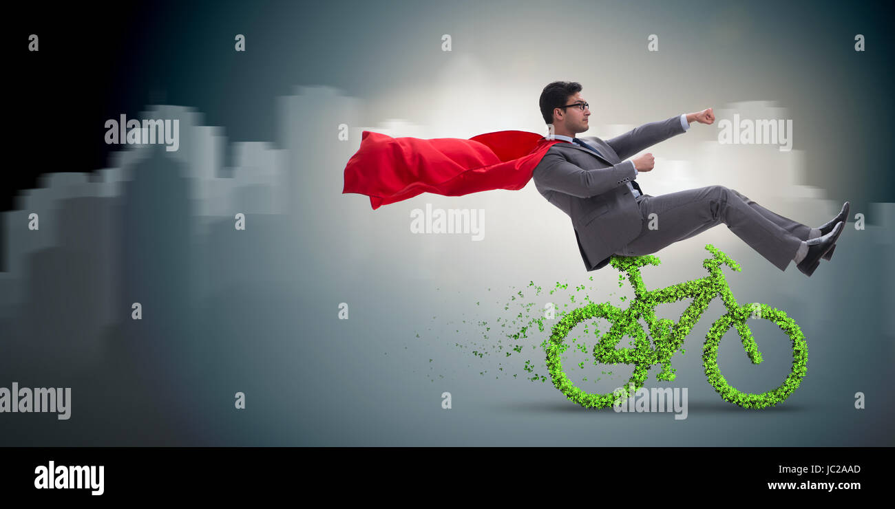 Green bycycle in environmentally friendly transportation concept Stock ...