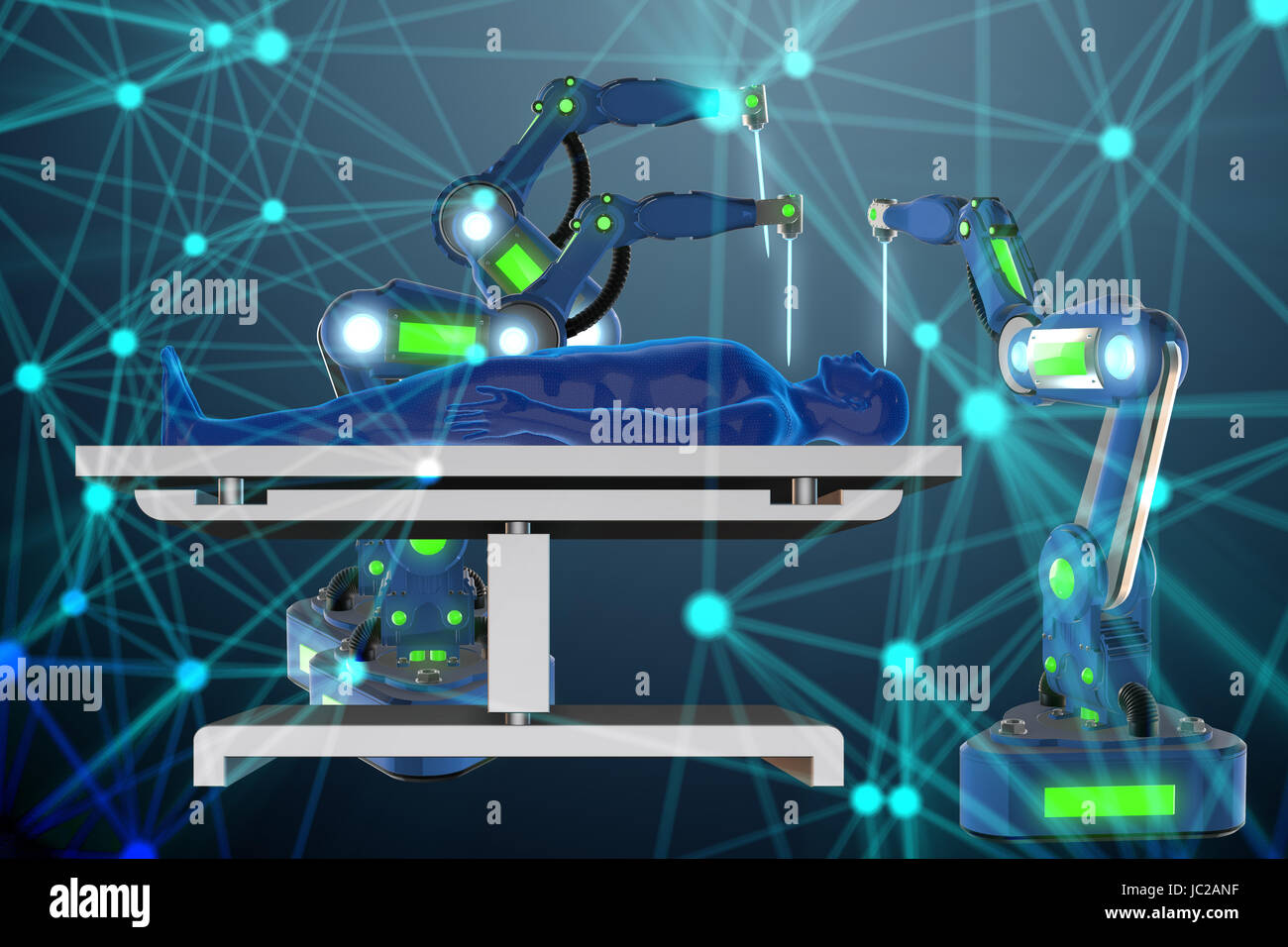 Surgery performed by robotic arm 3d rendering Stock Photo - Alamy