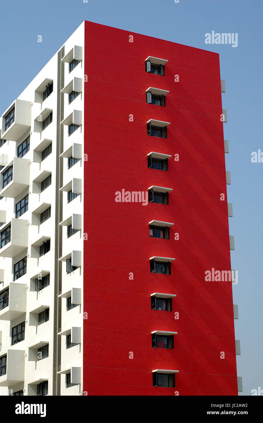 A red building of student hostel in campus Stock Photo - Alamy