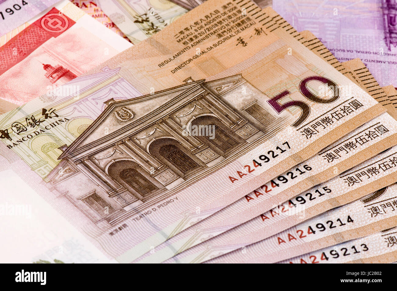 The stack of Macau money (bills and notes Stock Photo - Alamy