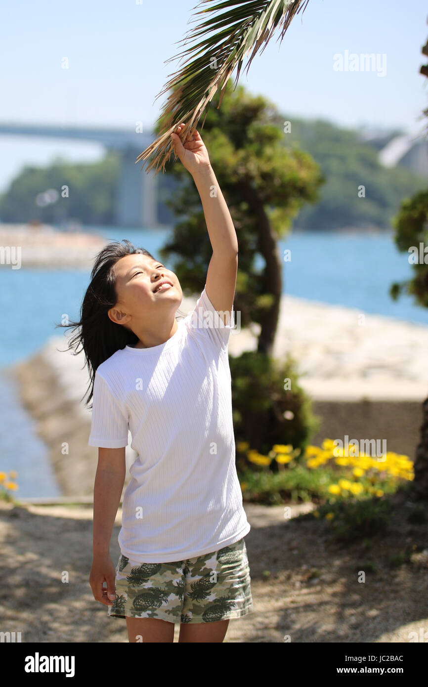 Girl under Sunshine Stock Photo - Alamy