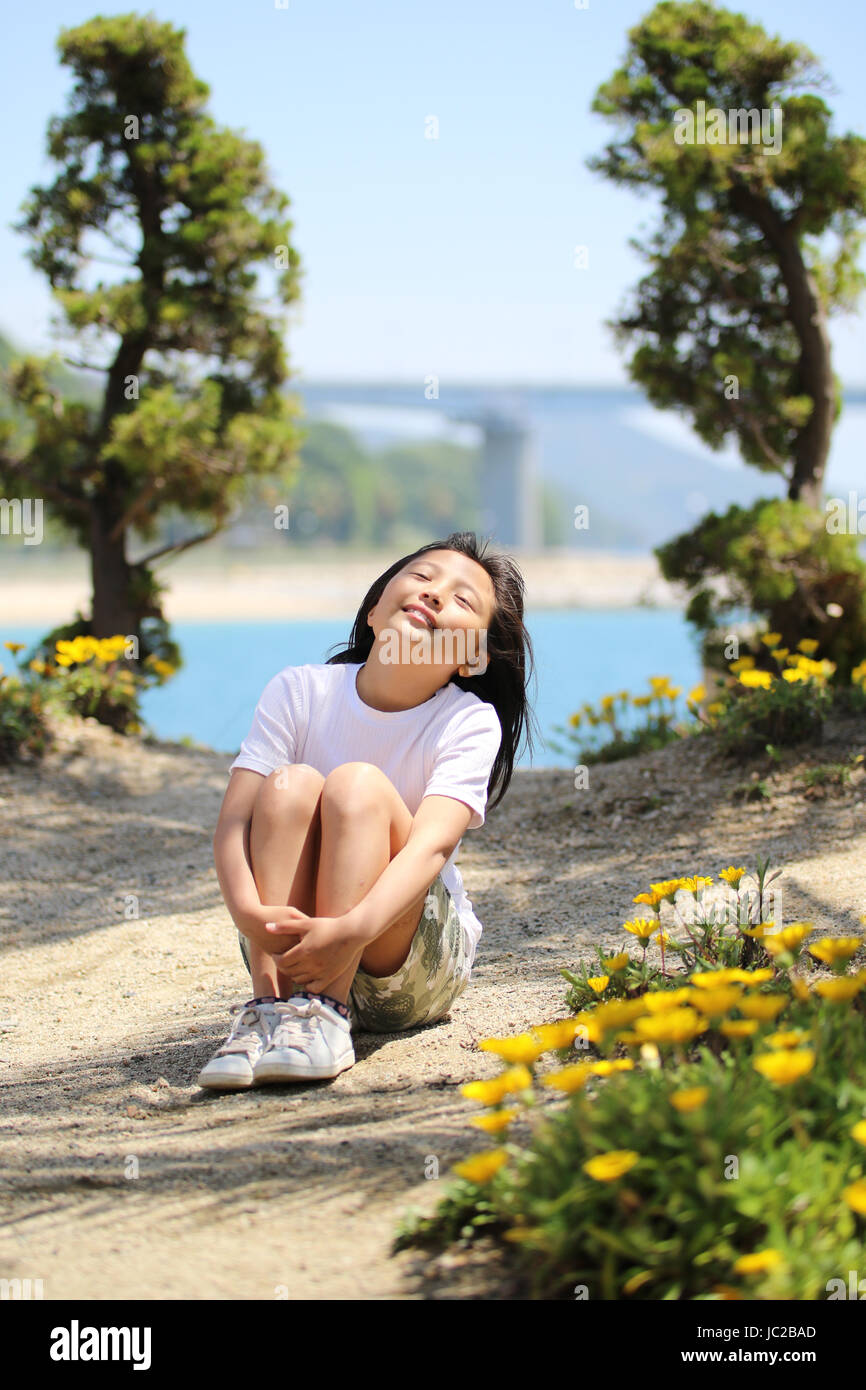 Girl under Sunshine Stock Photo - Alamy