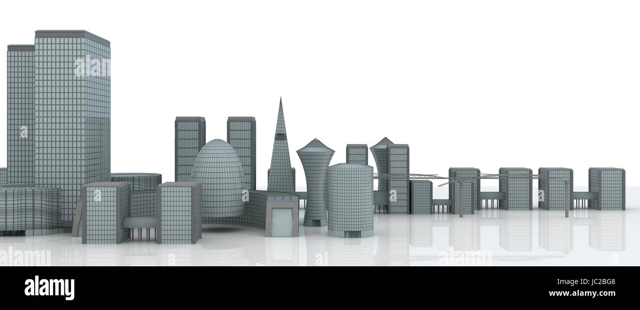 Illustration of City Landscape on the white background Stock Photo - Alamy