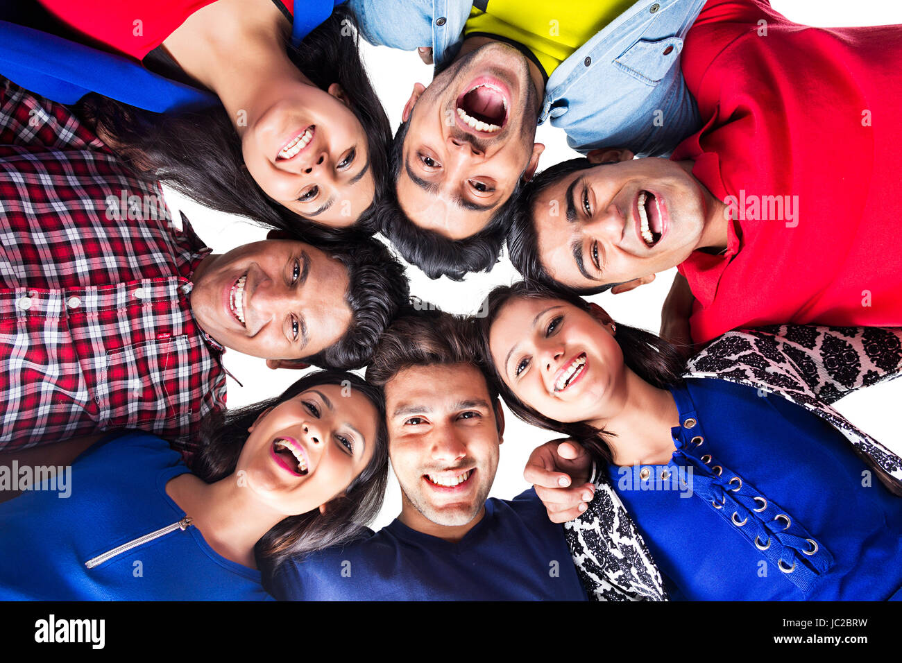 College Friends Huddle Students Team Cheerful Success ful Stock Photo ...