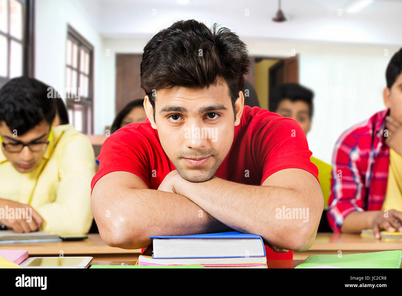 Classroom College Education Student Studying Young Man Stock Photo - Alamy