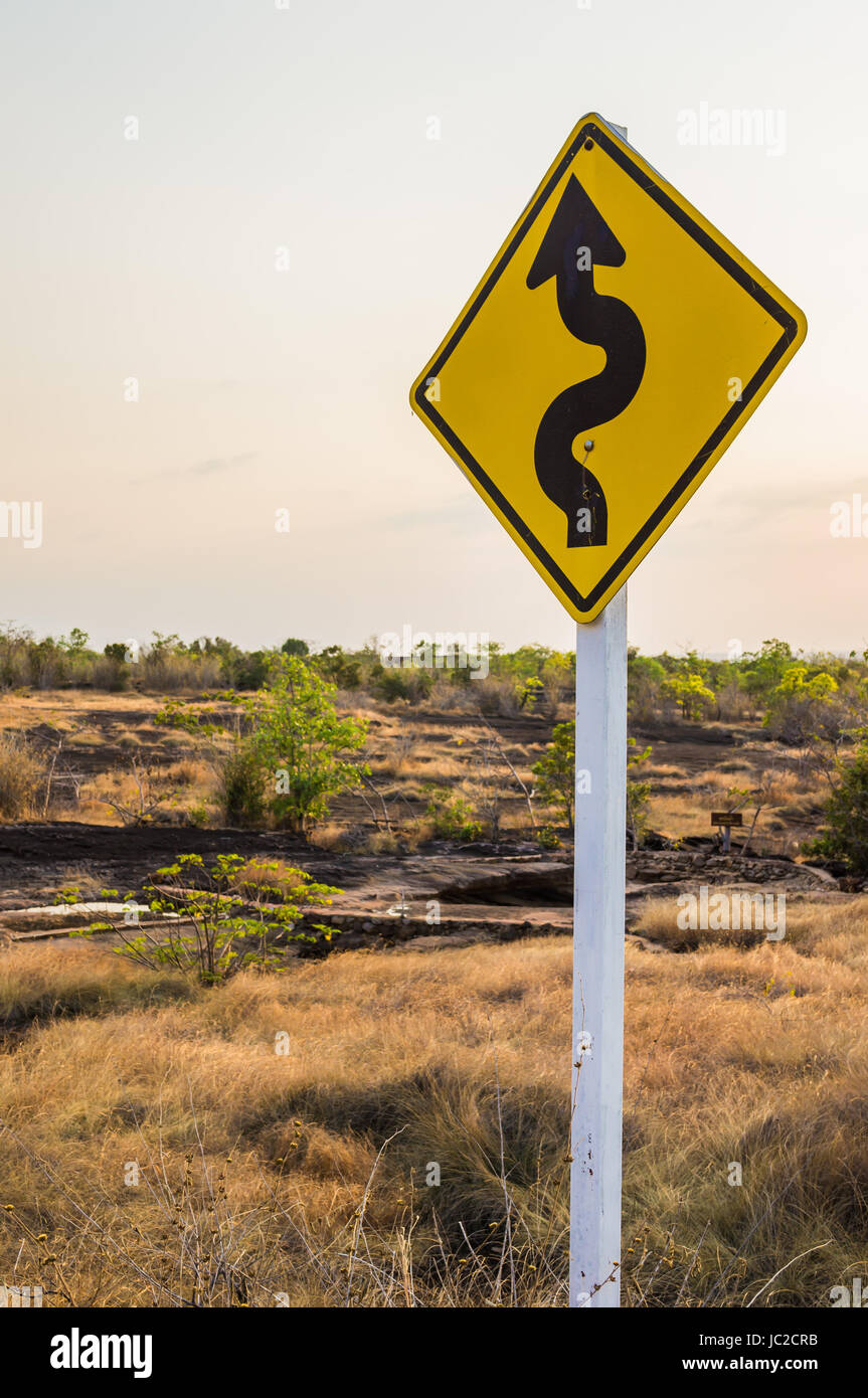 A Twist Sign Post Beside the Road, Among Nature Stock Photo - Alamy