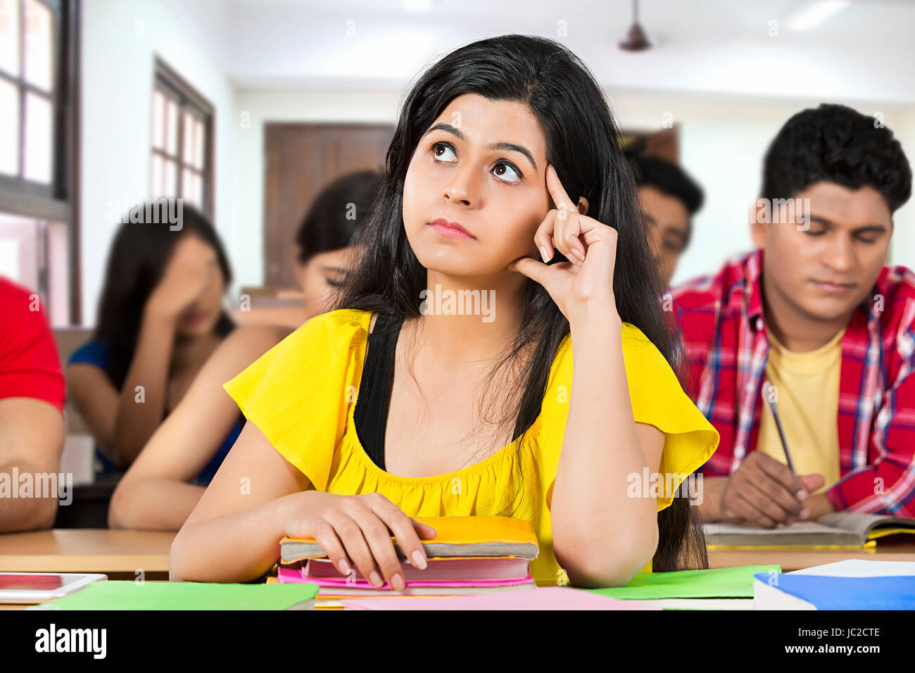 Indian College Girl Education Thinking Classroom Memorie Stock Photo ...