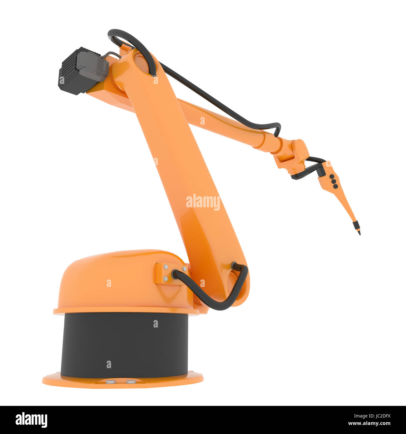 Industrial Modern Robotic Arm Isolated On White Stock Photo - Alamy