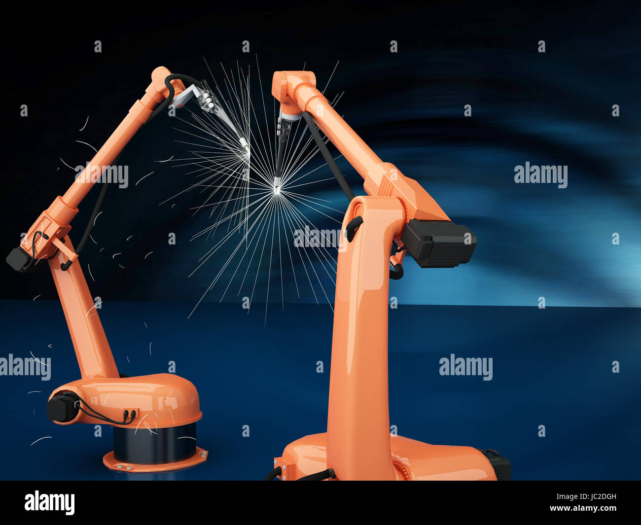Modern Industrial Robotic Arms at assembling process Stock Photo - Alamy