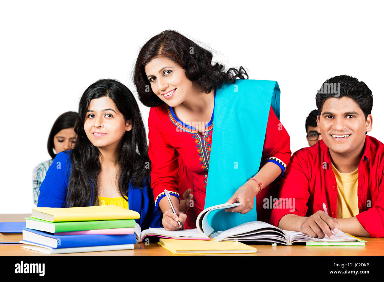 College Student Teacher Classroom Helping Study Stock Photo - Alamy