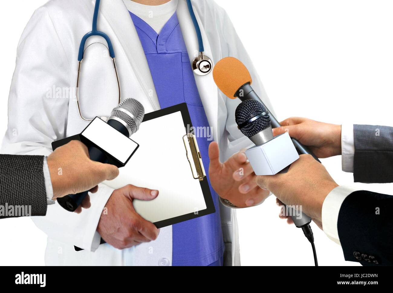 Press Interview with Doctor Stock Photo - Alamy Press Interview with Doctor Stock Photo - Alamy