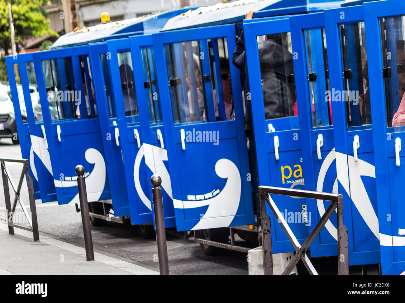Blue tourist train hi-res stock photography and images - Alamy