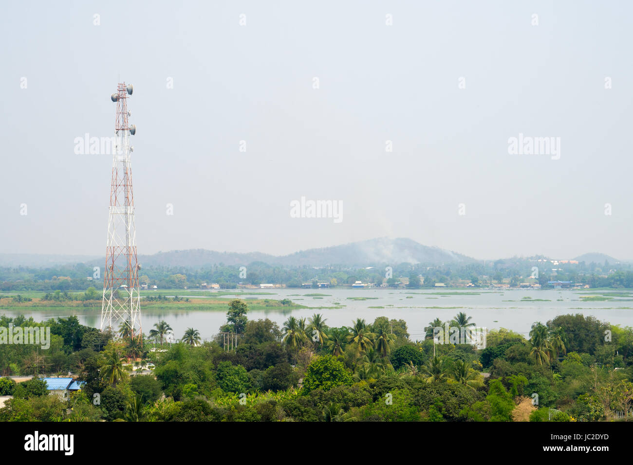 Communication Pole Stand among Nature Stock Photo - Alamy