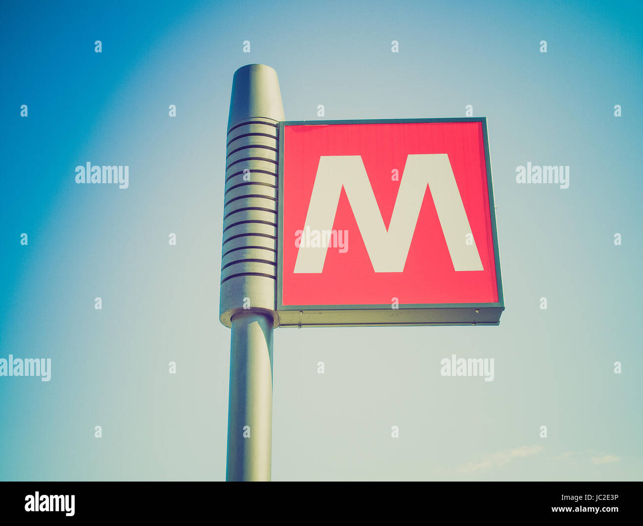 Vintage retro looking An underground subway metro tube traffic sign ...