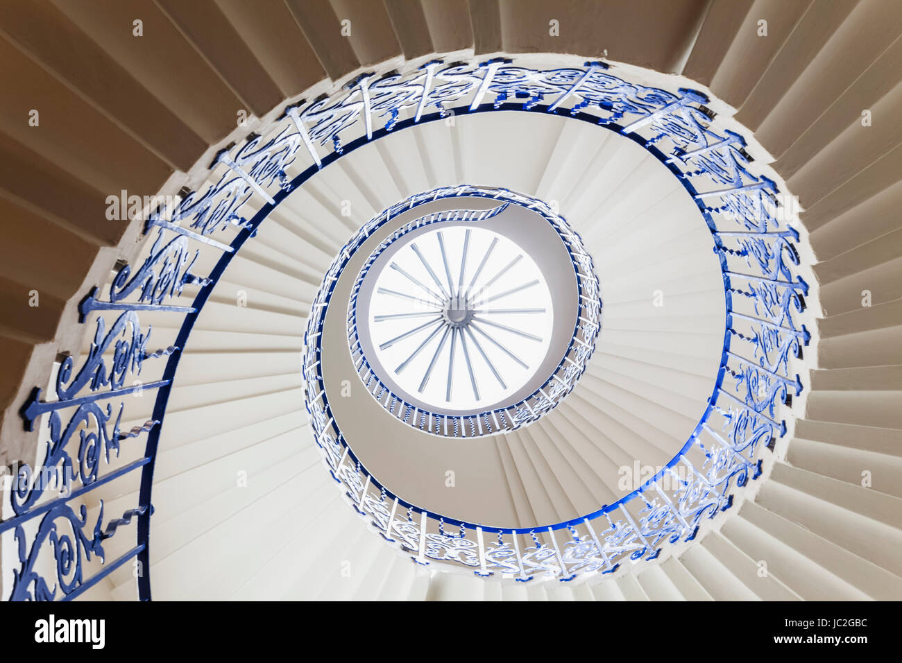 England, London, Greenwich, The Queen's House, Tulip Staircase Stock ...