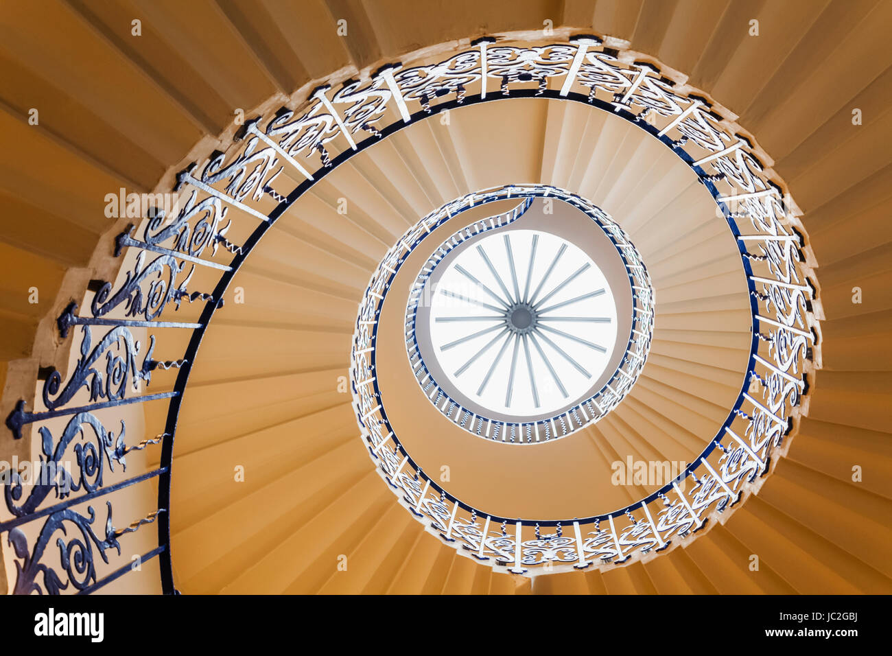 England, London, Greenwich, The Queen's House, Tulip Staircase Stock ...