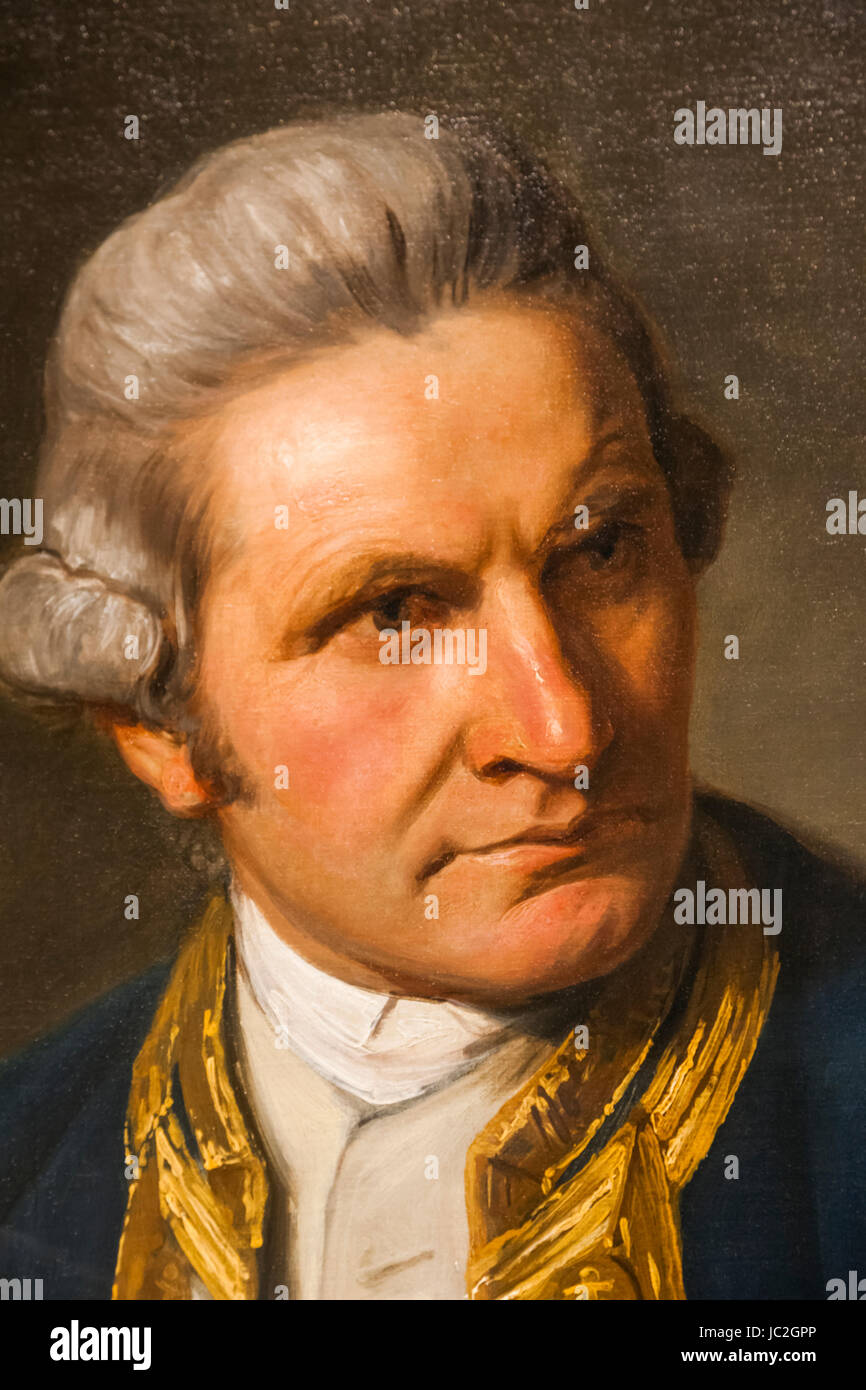 England, Portrait of James Cook by Natheniel Dance dated 1776 Stock ...