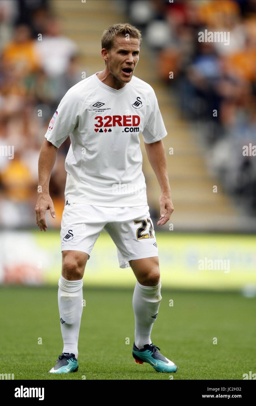 MARK GOWER SWANSEA CITY FC SWANSEA CITY FC KC STADIUM HULL ENGLAND 07 ...