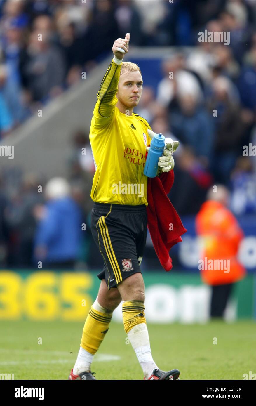 JASON STEELE CELEBRARTES LEICESTER V MIDDLESBORO WALKERS STADIUM ...
