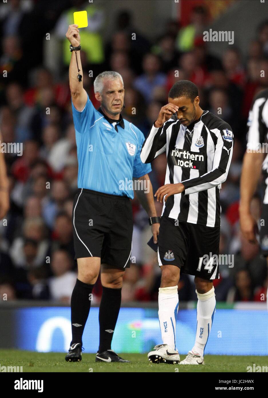 JAMES PERCH GETS BOOKED BY CHR MANCHESTER UNITED V NEWCASTLE OLD ...