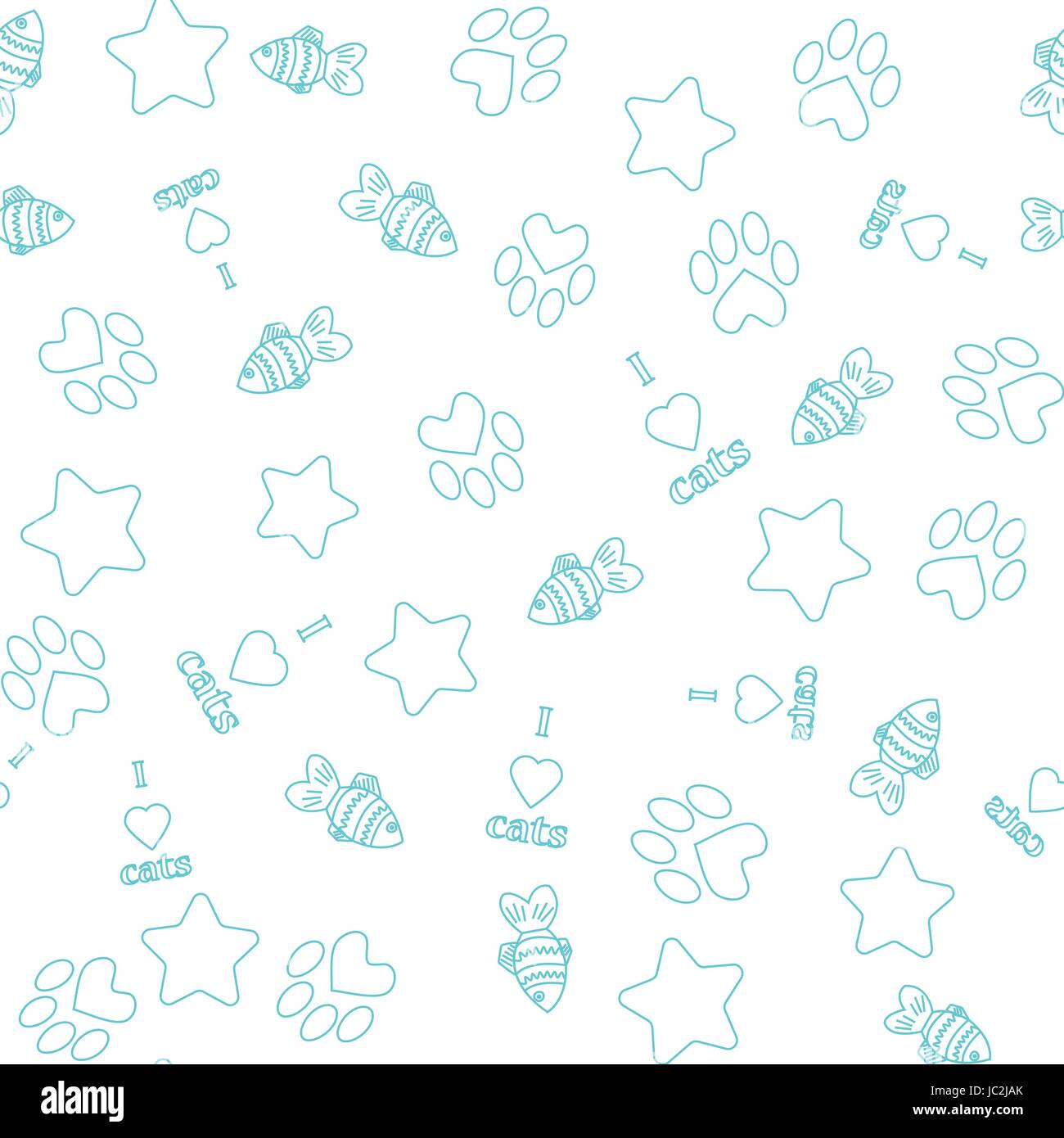 Seamless pattern with pet elements Stock Vector Image & Art - Alamy