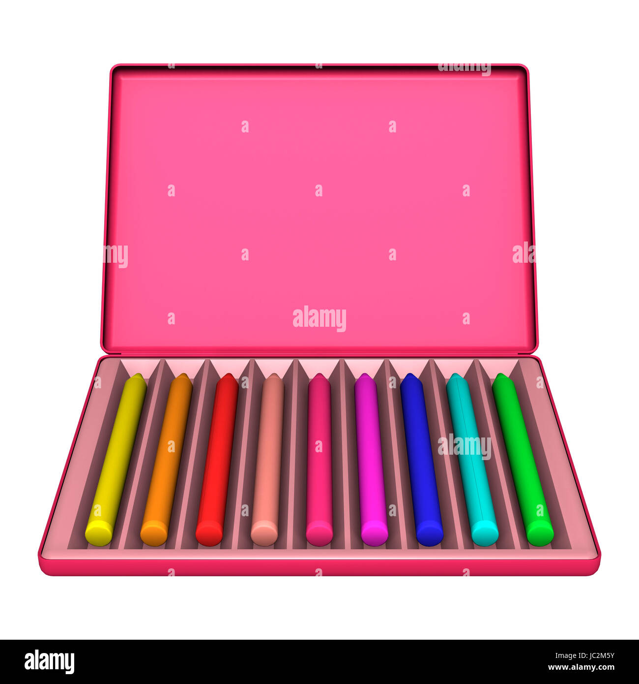 3D digital render of a crayon box isolated on white background Stock ...