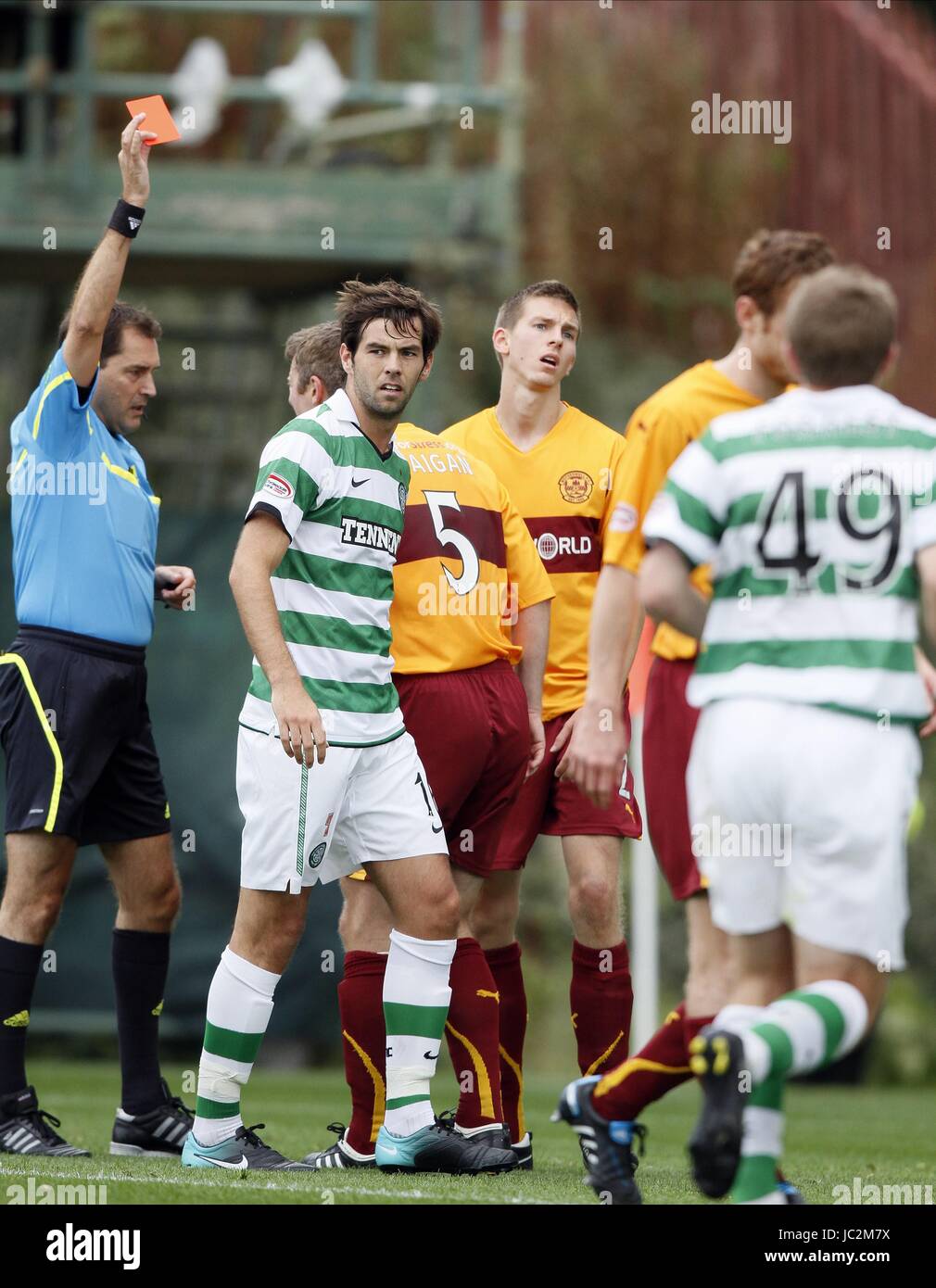 STEVEN SAUNDERS IS SENT OFF BY MOTHERWELL V CELTIC FIR PARK MOTHERWELL ...