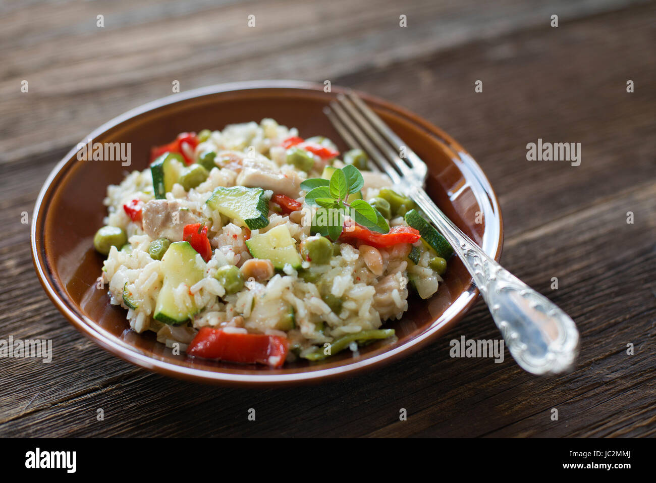 Risotto chicken meat zucchini hi-res stock photography and images - Alamy