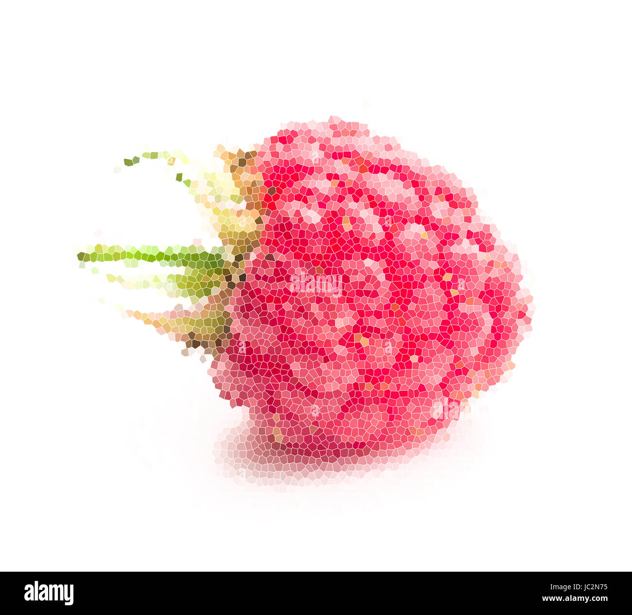 mosaic fruit. raspberry on white background Stock Photo - Alamy