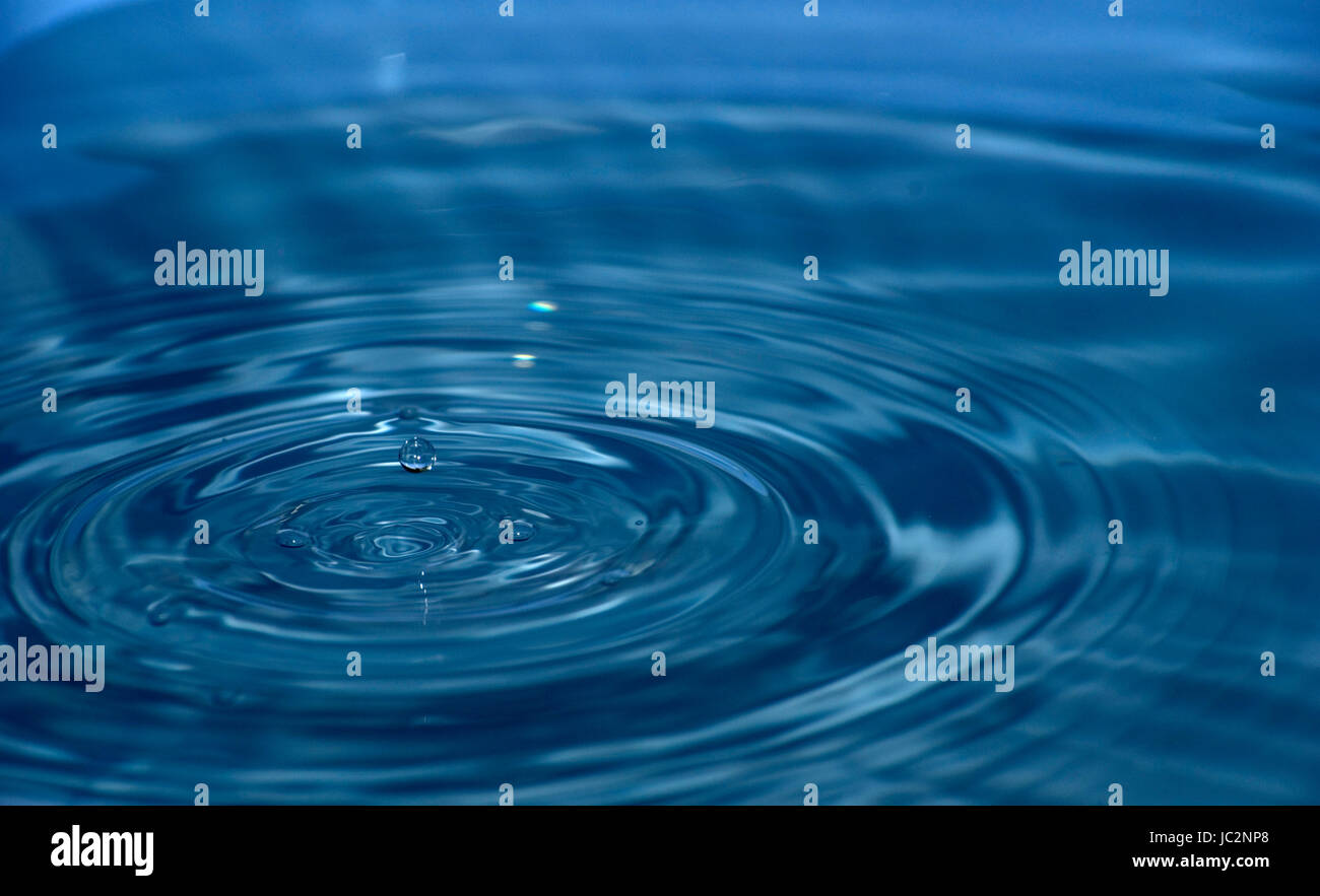 The round transparent drop of water falls downward Stock Photo - Alamy