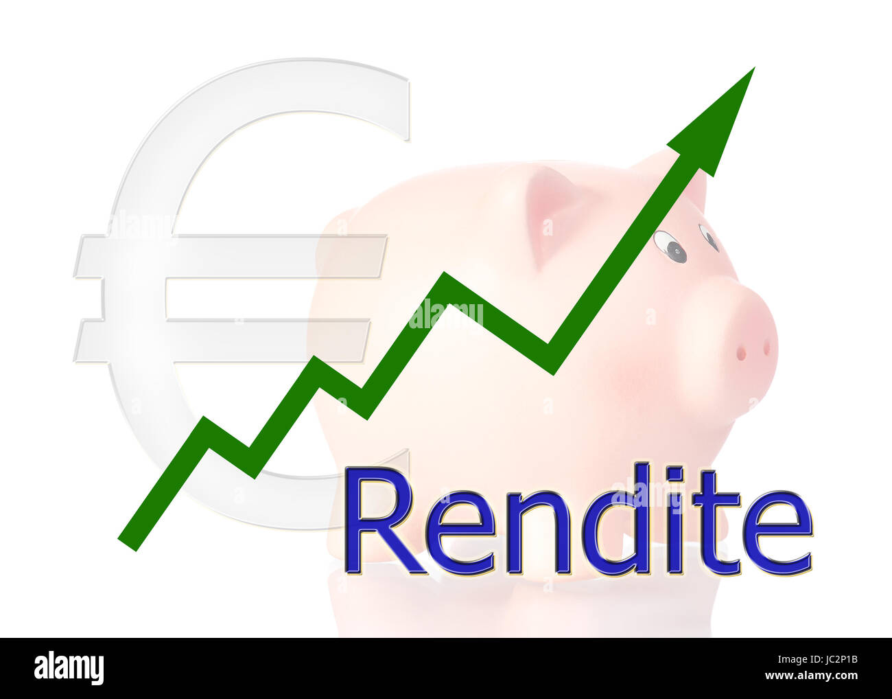 grünes Diagramm aufsteigend Rendite mit Sparschwein Stock Photo - Alamy
