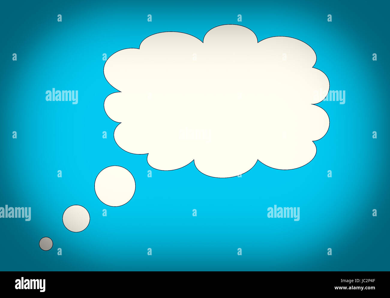 Vintage looking Comics style callout in white over azure Stock Photo ...