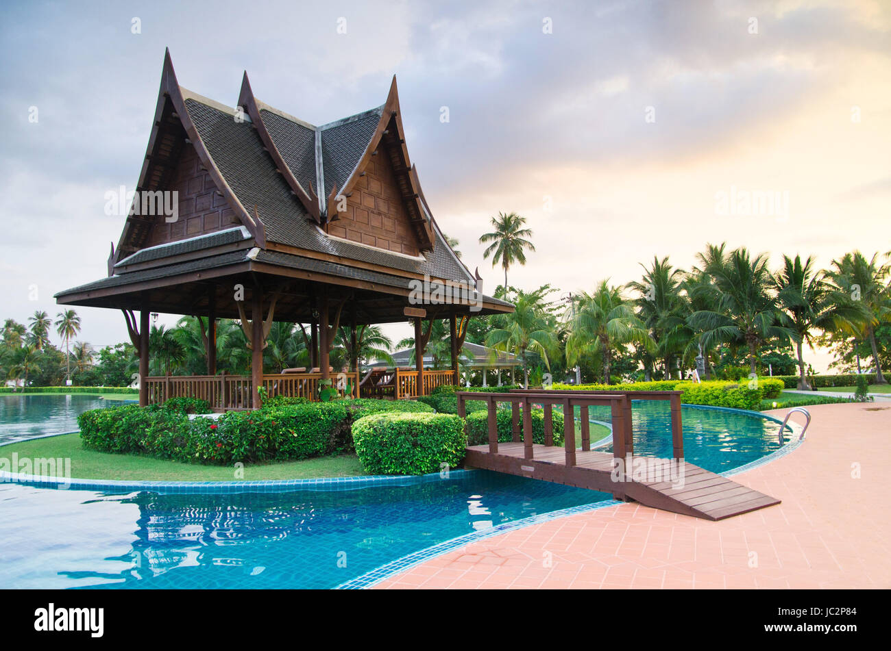 Beautiful swimming pool in Thailand Stock Photo - Alamy