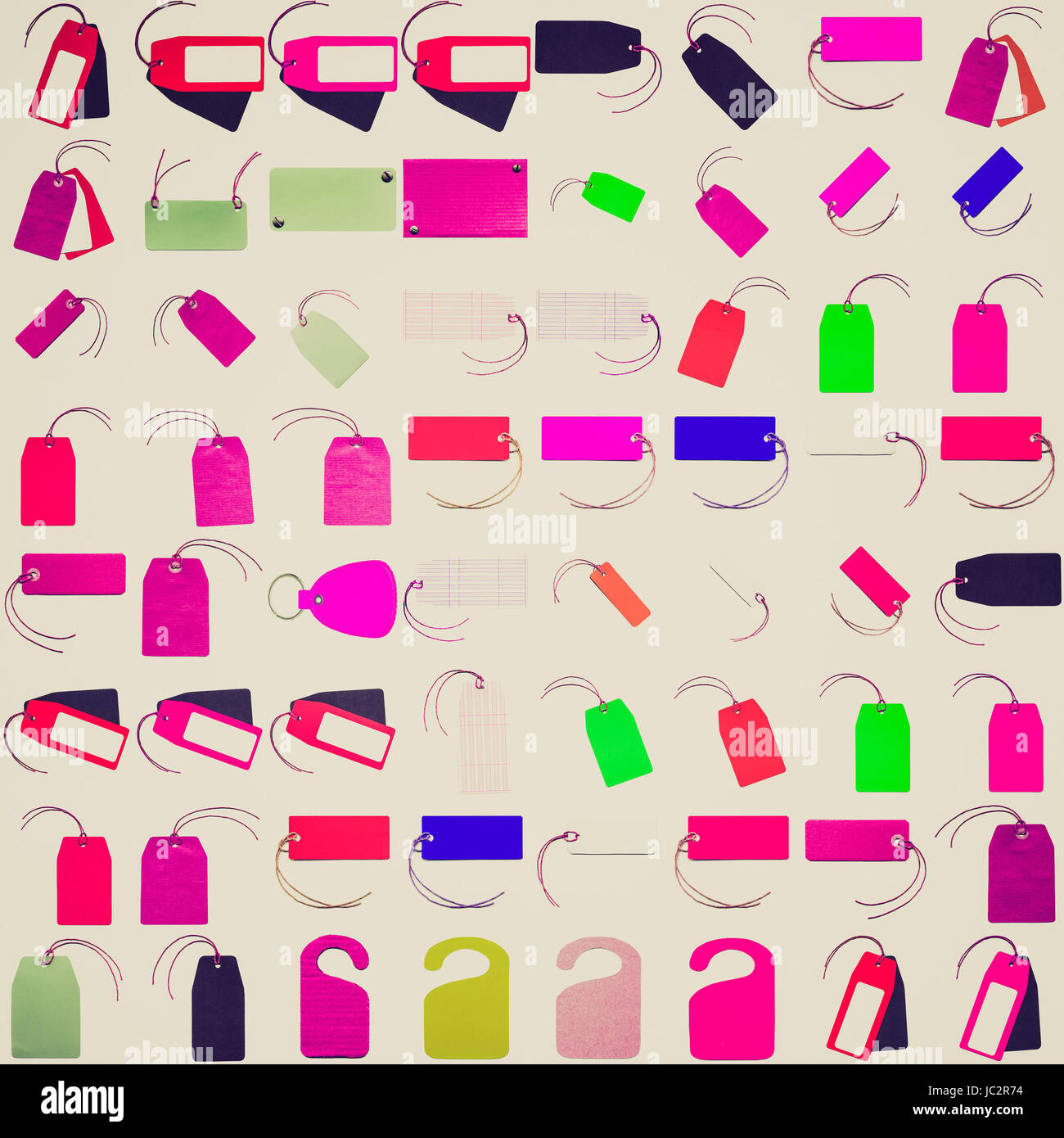 Vintage retro looking Price tag or address label with string isolated ...