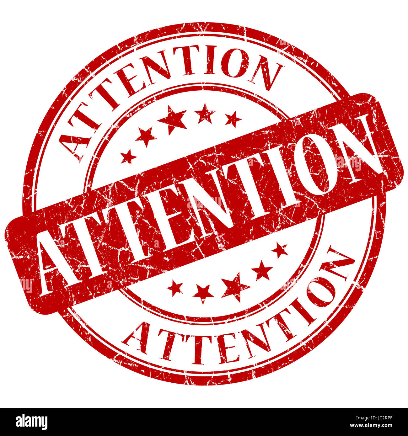 Attention red stamp Stock Photo - Alamy