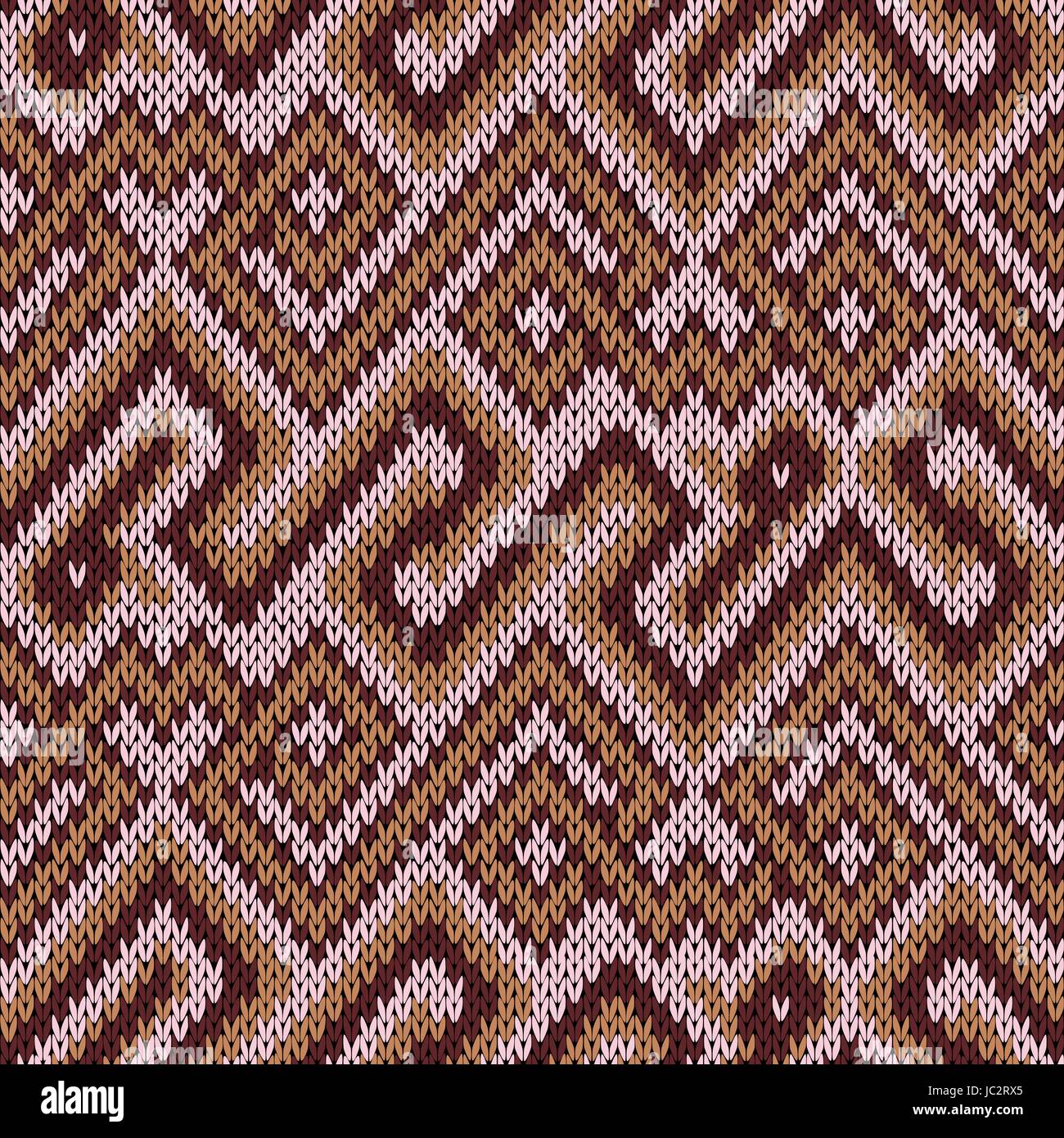 Knitting seamless vector pattern as a fabric texture in light pink and ...