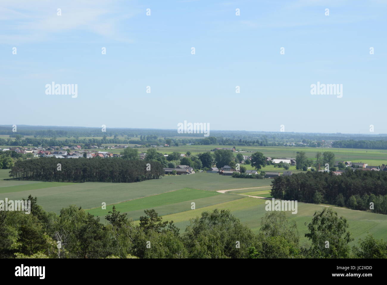 Aerial view on forests and fields in Greater Poland region of Poland ...