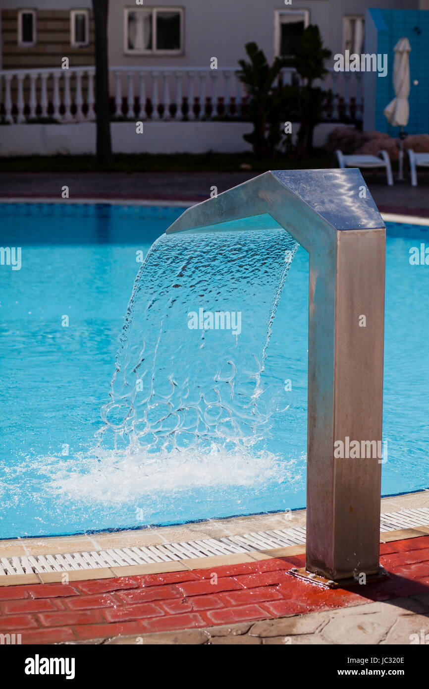 Waterfall jet and texture of falling water at the background of ...