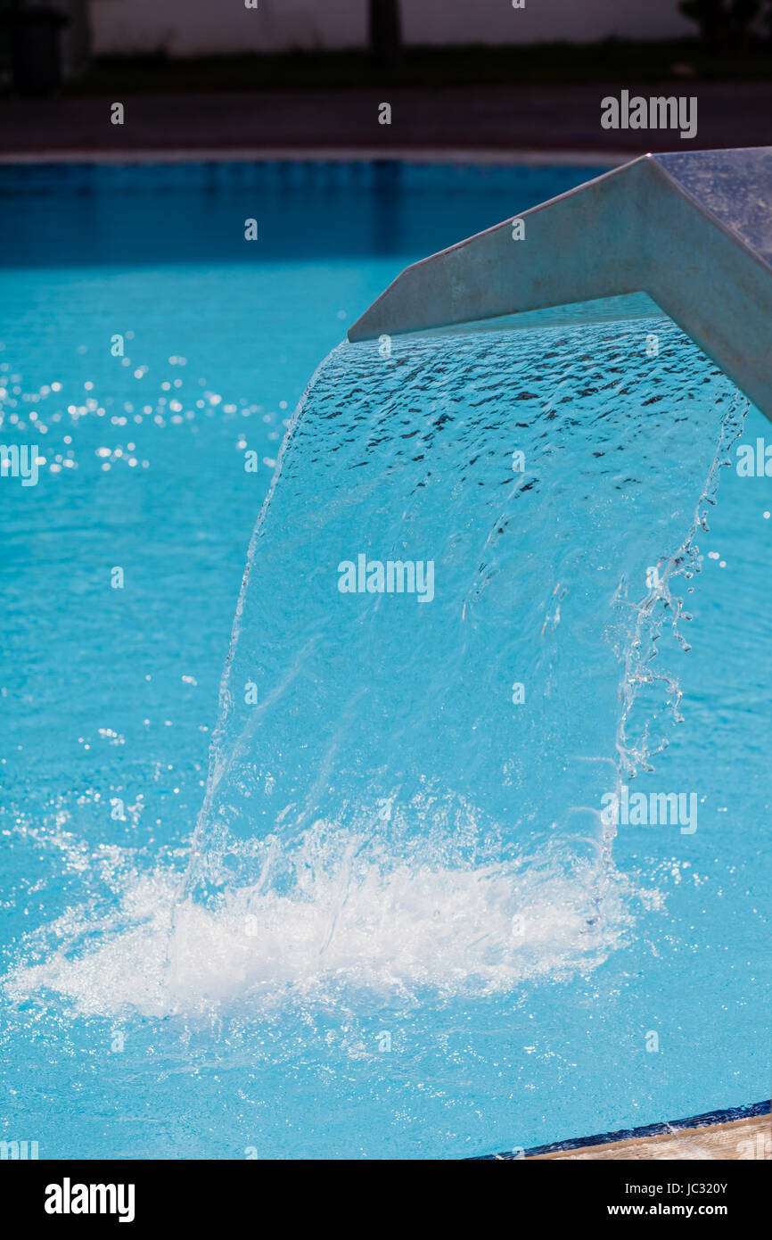 Waterfall jet and texture of falling water at the background of ...