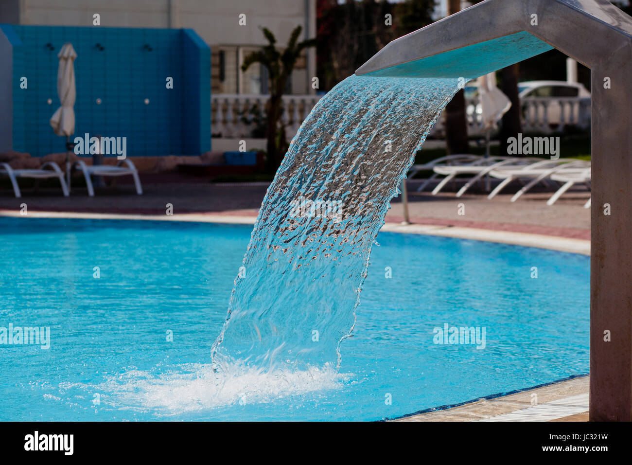Waterfall jet and texture of falling water at the background of ...