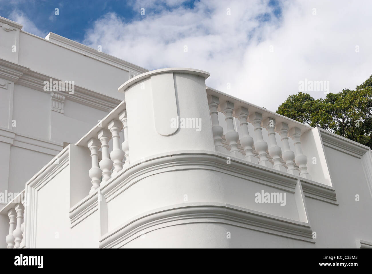 Bright White building facade at sunny day Stock Photo - Alamy