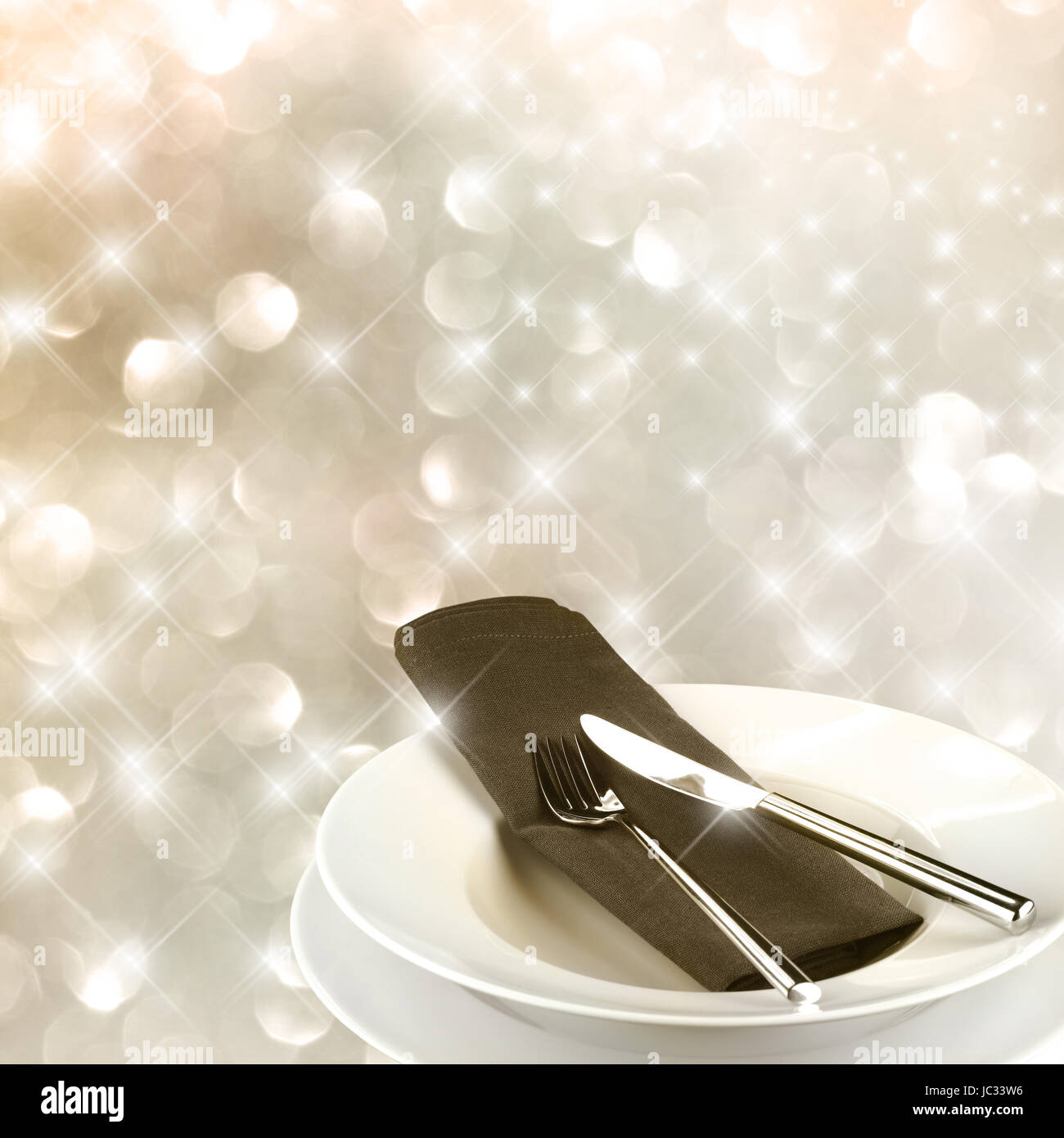 Very elegant table setting in front of a festive background Stock Photo ...