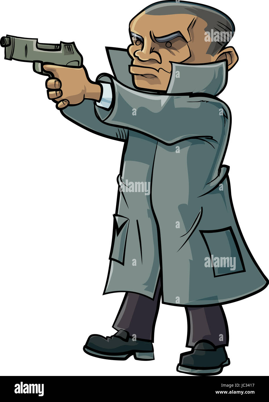 Cartoon detective fbi spy man Cut Out Stock Images & Pictures - Alamy