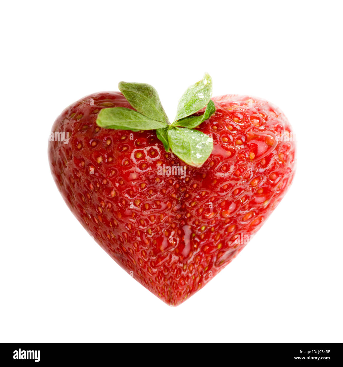 strawberry in heart shape isolated on white background Stock Photo - Alamy