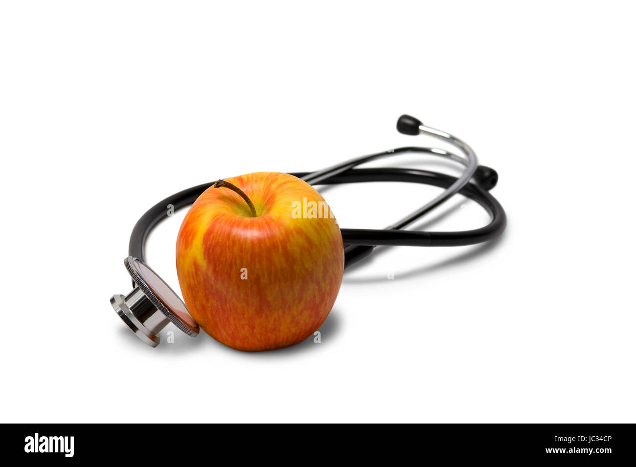 stethoscope and apple isolated on white background Stock Photo - Alamy