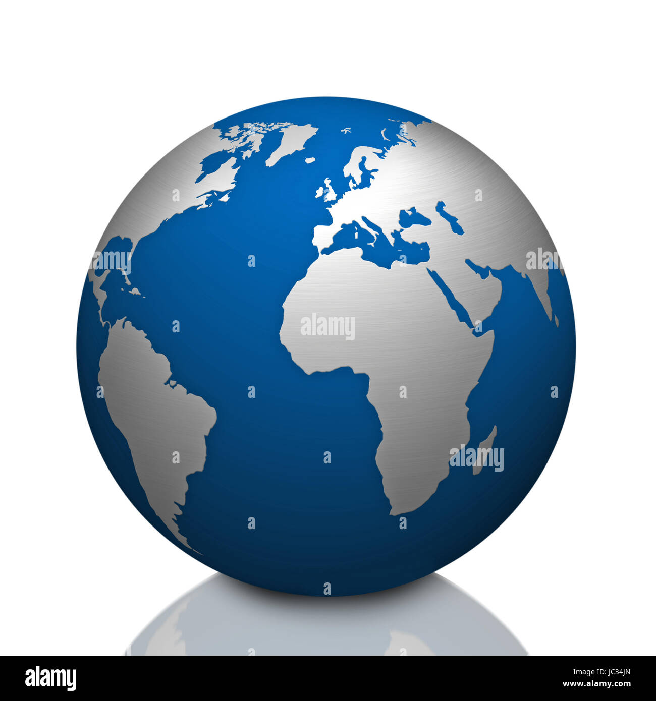 world globe map with stainless steel symbol Stock Photo - Alamy