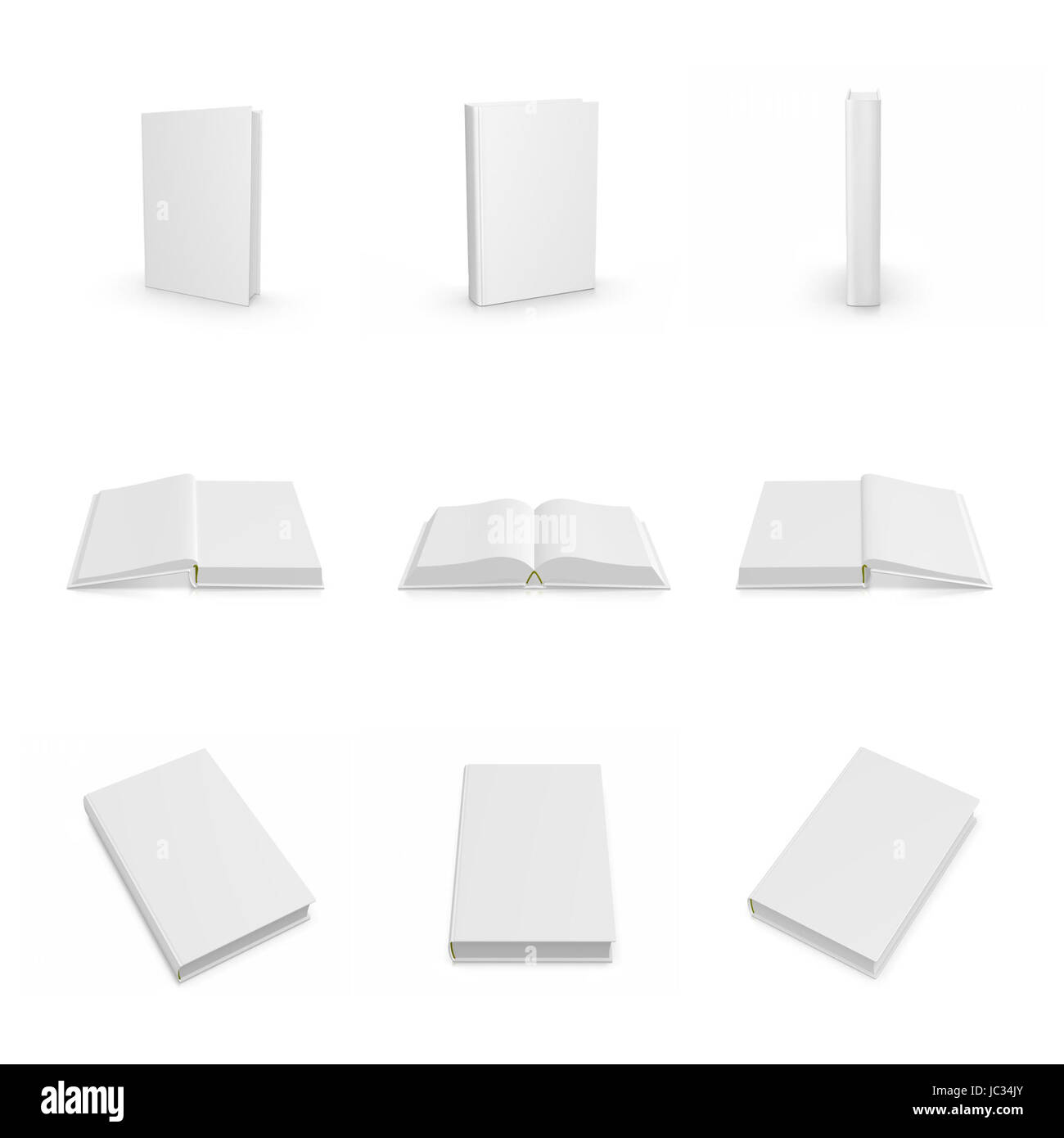 Blank Empty 3d Book Cover Isolated on White Stock Photo - Alamy