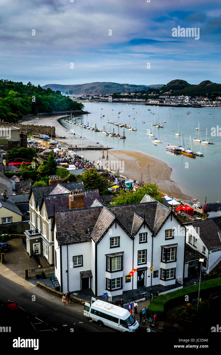 Ariel view of Conwy Bay Stock Photo - Alamy